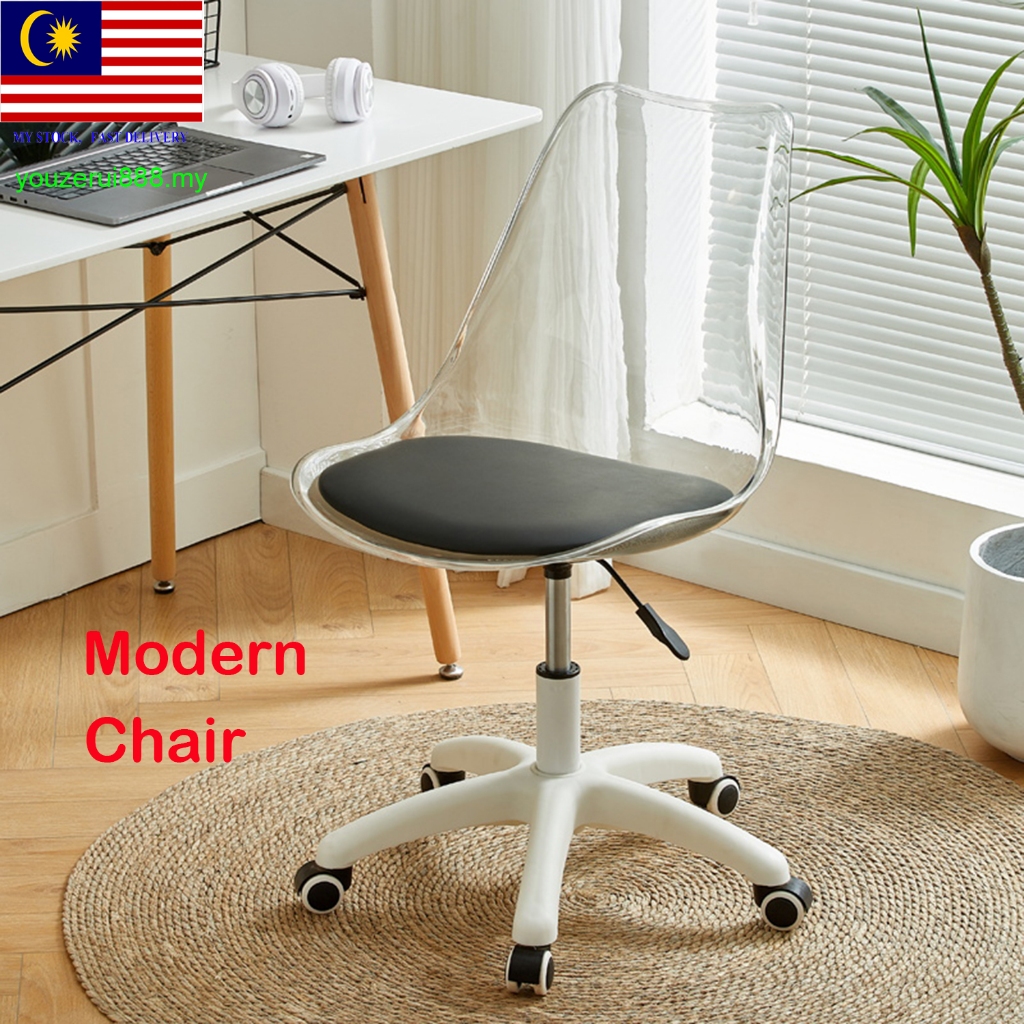 Clear Desk Chair Study Plastic Home Office Computer Desk Chair with ...