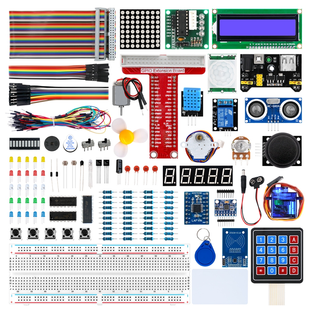 LAFVIN Super Starter Kit for Raspberry Pi 5/4/4B/3B/3B+,Python C Java Scratch ,with Tutorial ...
