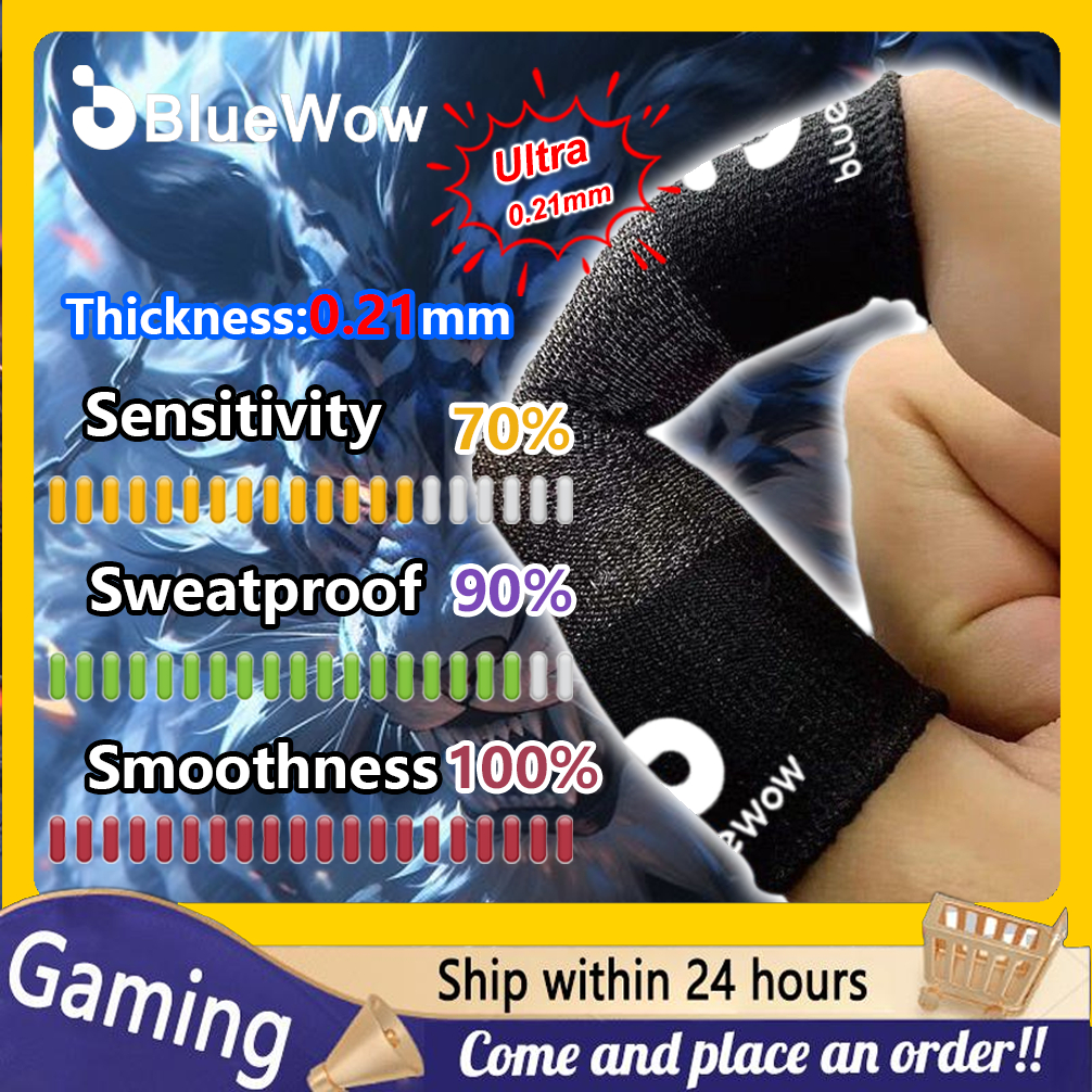 BlueWow Gaming Finger Sleeve gloves Touch thumb (2PCS) Anti-Sweat PUBG ...