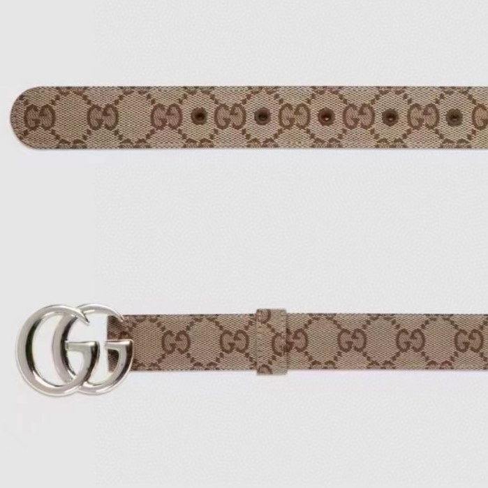 Spot high quality 20MM Mamont belt beige original canvas and dark brown ...