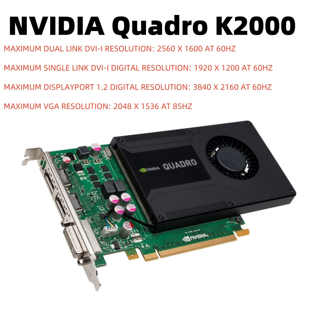 Nvidia Quadro K2000 2GB GDDR5 1x DVI 2x Display Port PCIe Graphics Card ...