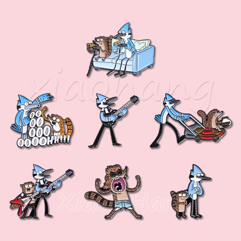 Cartoon Regular Show Brooch Funny Raccoon Pins Badges Anime TV Metal ...