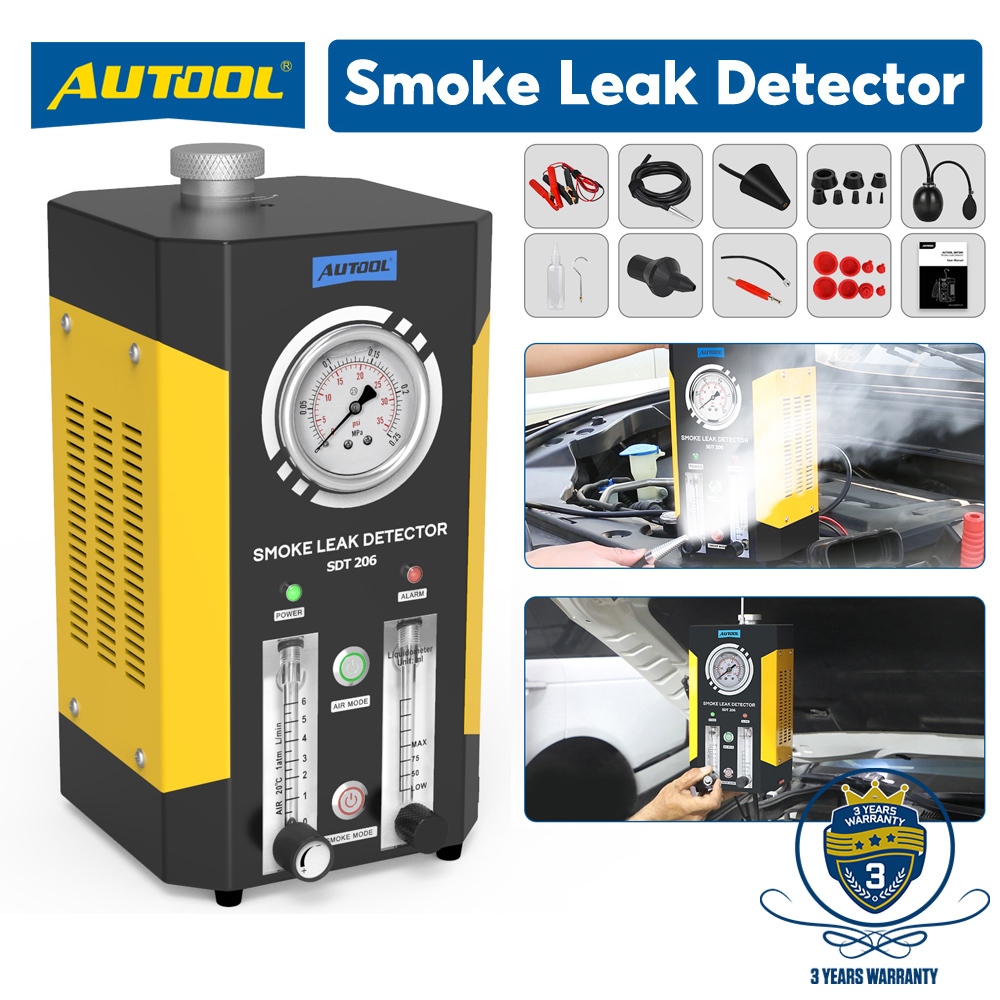 AUTOOL Car Smoke Leak Detector SDT206 Smoke Machine Pipe Leaking ...