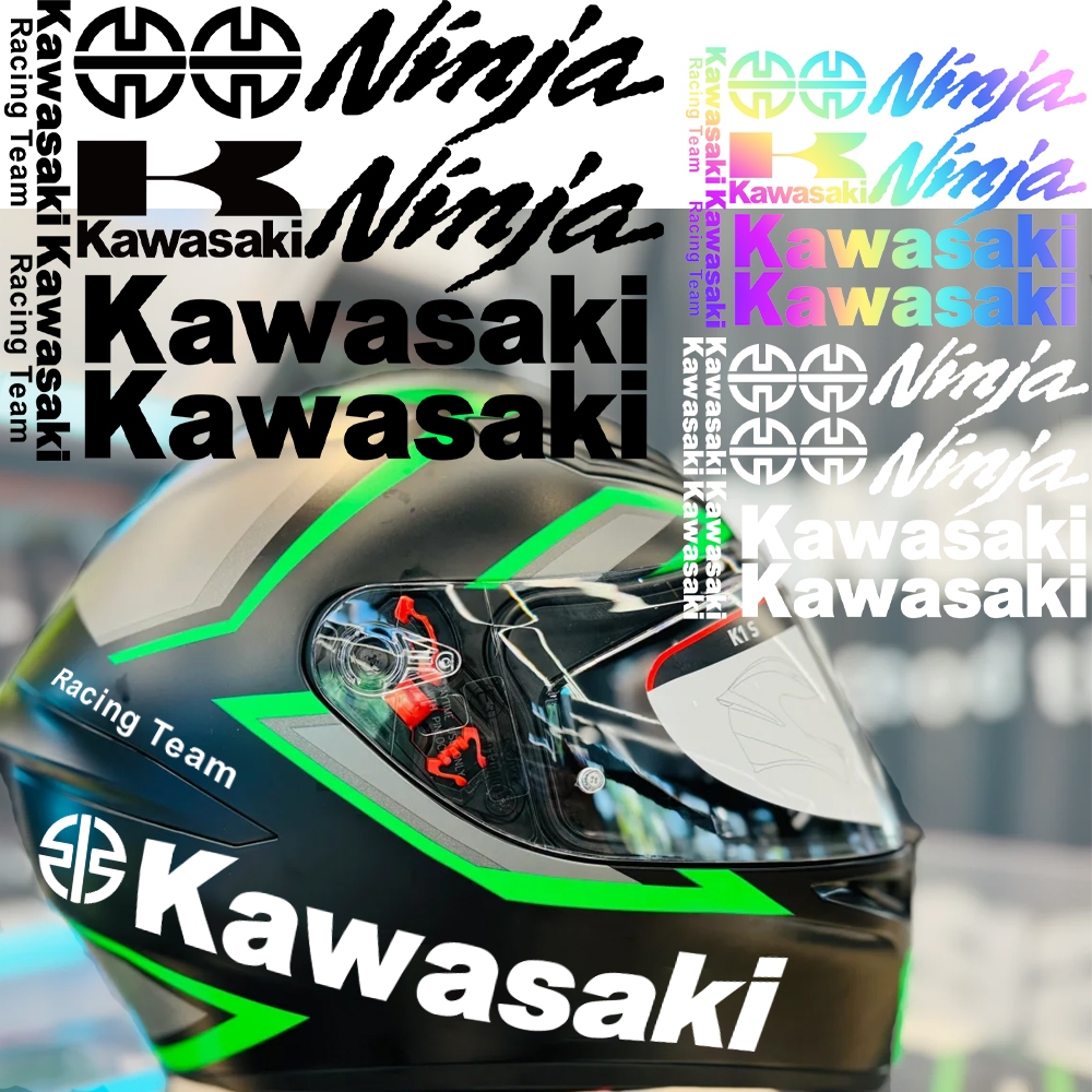 Kawasaki Reflective Stickers Motocycle Front Body Logo Fuel Tank Epoxy ...
