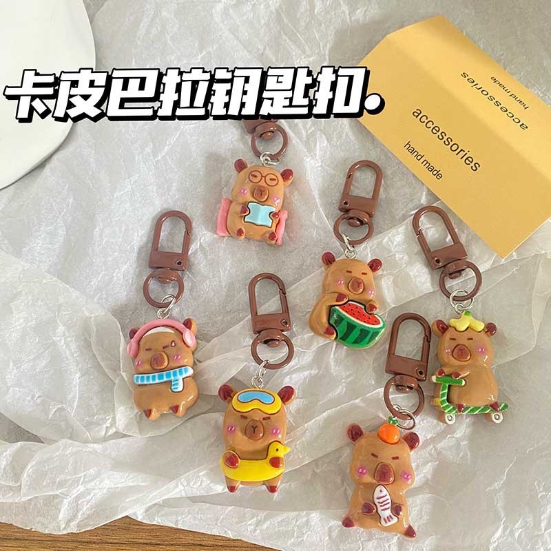 Capybara Keychain Cute Cartoon Pendant Student Backpack Pendant Best ...
