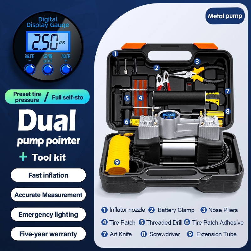 SOARFLY 🔥2025 New Upgrade🔥HEAVY DUTY Double Cylinder Portable Car Tyre ...