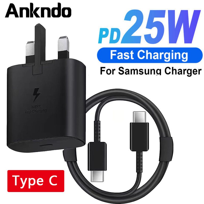 Pengecas 25W PD Charger For Samsung Galaxy S22 S21 S20 A71 A70 A50 ...