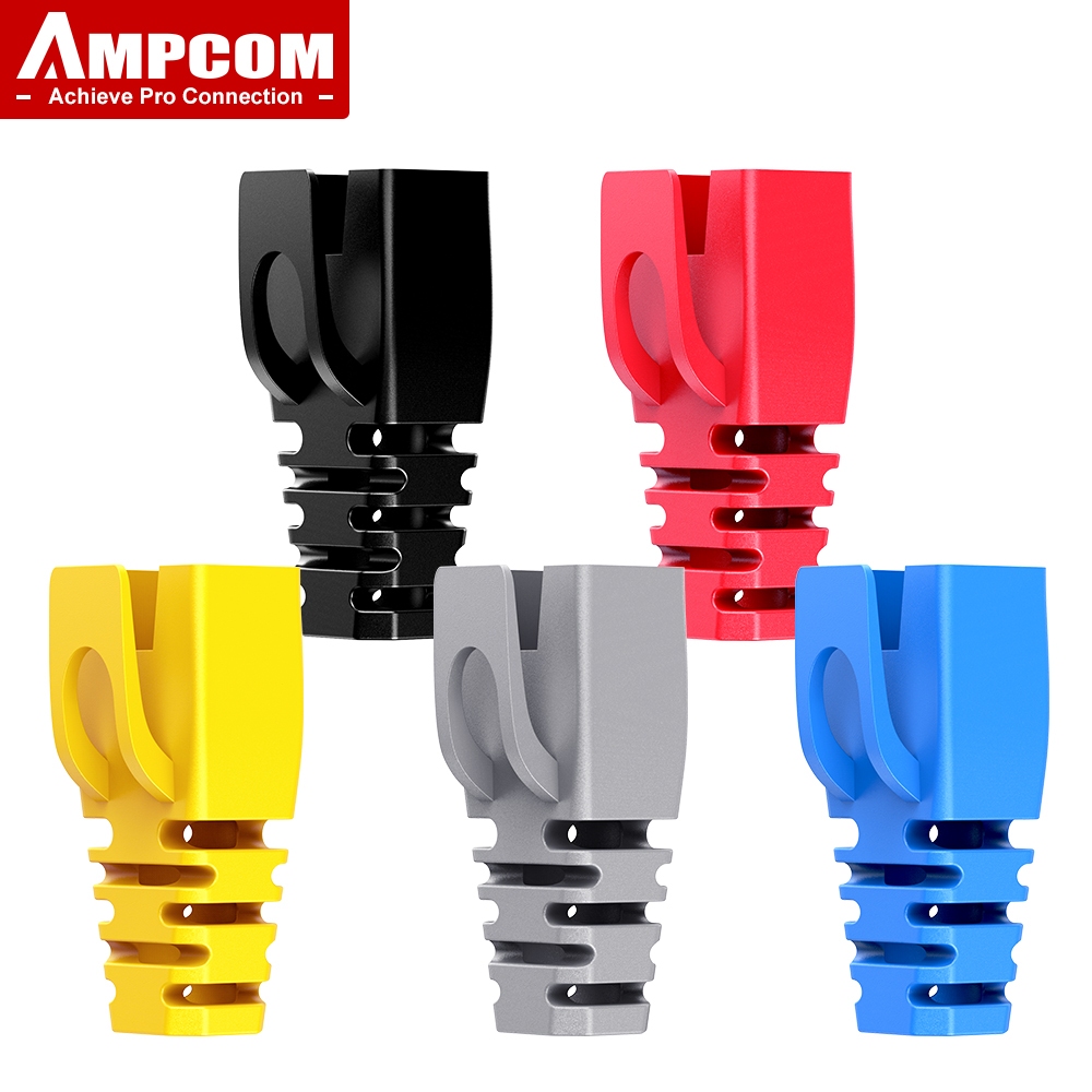 AMPCOM RJ45 Ethernet Network Cable Strain Relief Boots Connector Plug ...