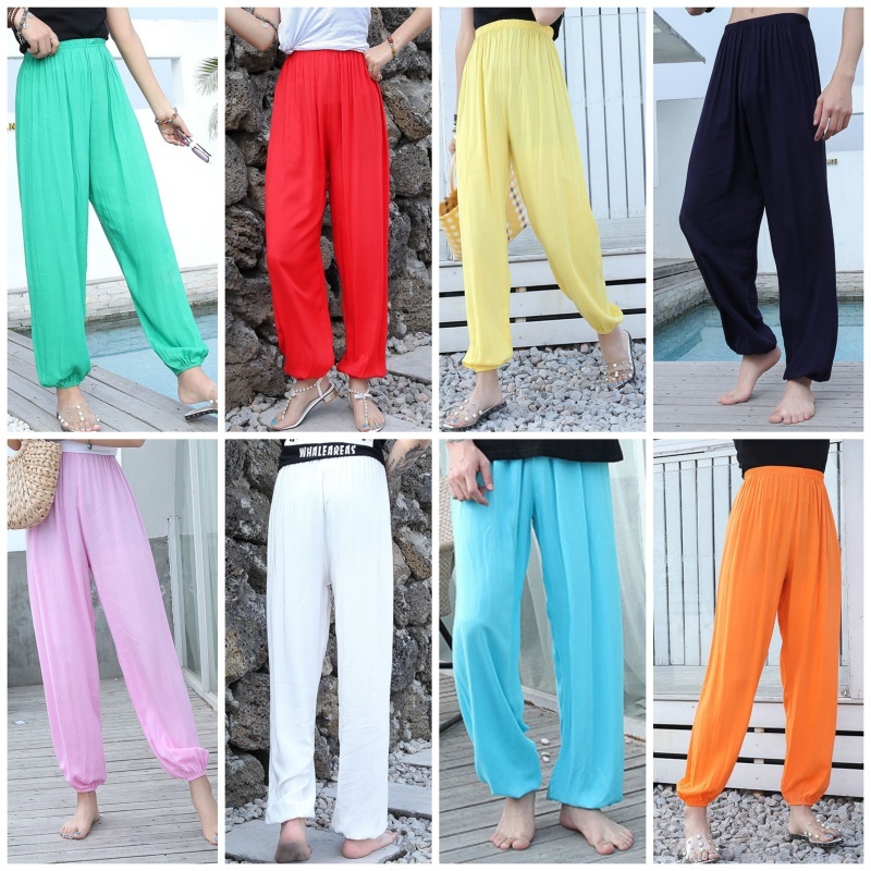 【LF】Adults Long Pants Cotton Men Women Solid Color Bloomers Yoga Pants ...