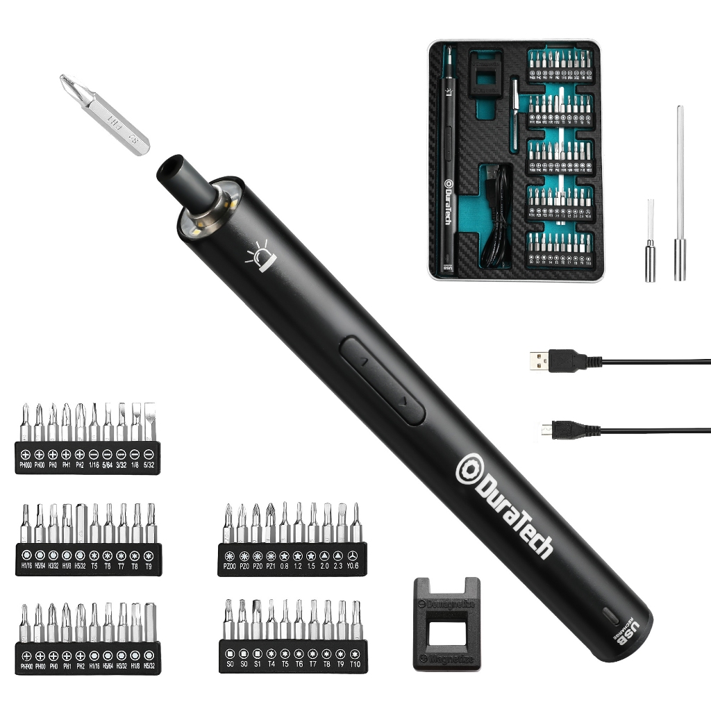 DURATECH 55pcs Electric Precision Screwdriver Set 3.6V Li-ion ...