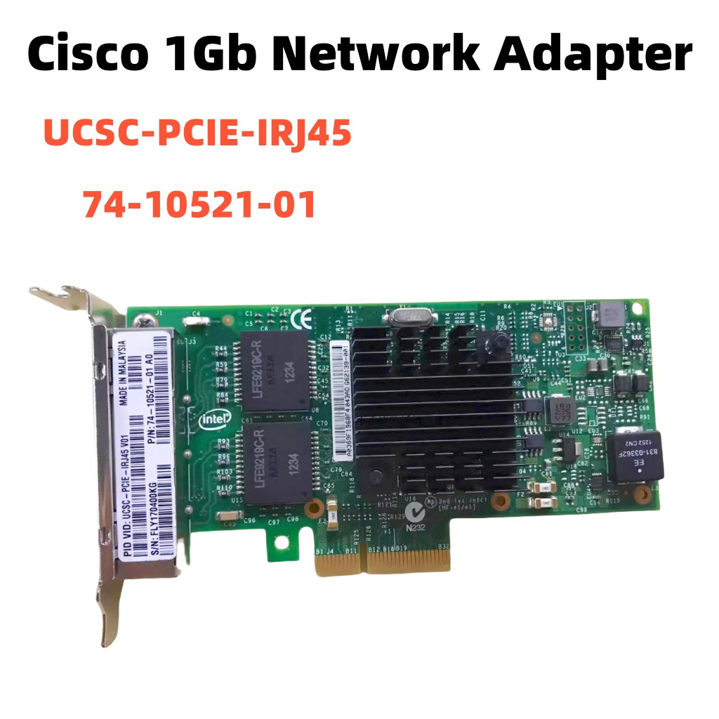 Cisco 74-10521-01 Quad Port UCSC-PCIE-IRJ45 V01 1Gb Network Adapter ...