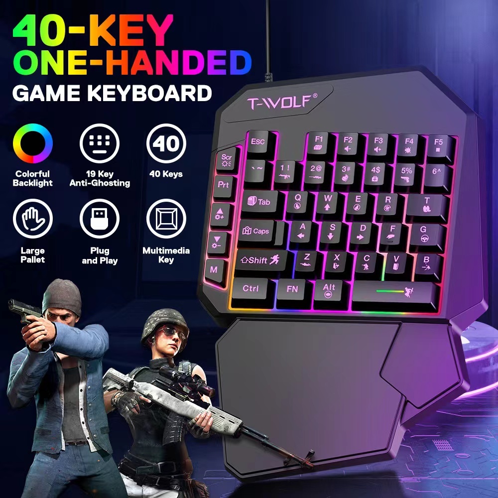TF900 Game One handed Keyboard and Mouse Set, Throne Small Keyboard and ...