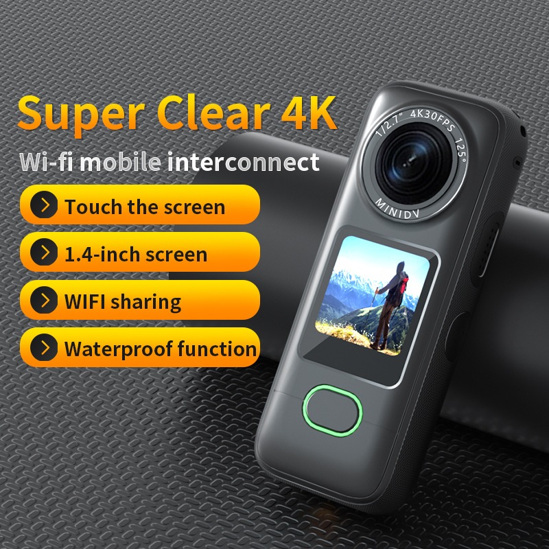 4K/1080P HD Wide Angle Sports Camera Waterproof Video Recorder 1.4 inch ...