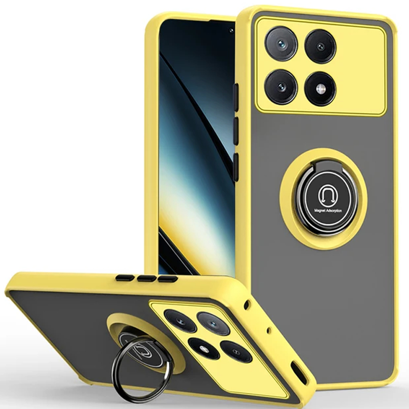 Translucent Shockproof Hard Casing Case with Metal Stand for Poco X6 ...