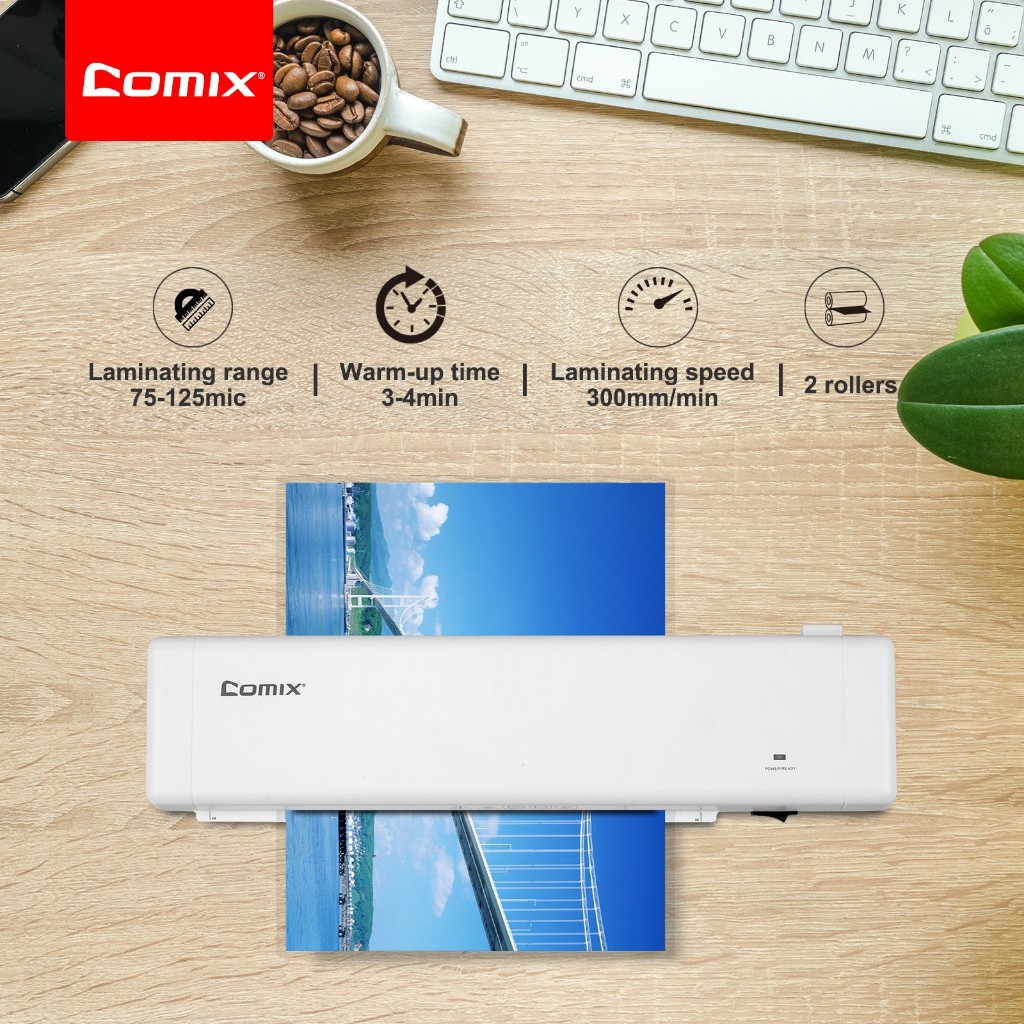 Comix A4 Card Laminator, 300mm/min Document & Paper Laminating Machine, Rapid Heating, Office ...