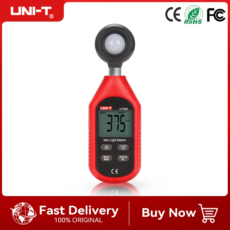 UNI-T UT383 UT383BT Illuminometer Bluetooth Mini Light Meter Lux Meter ...