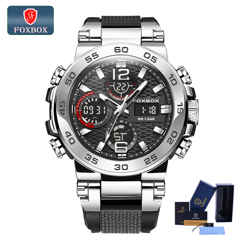 FOXBOX Jam Tangan Lelaki LIGE Digital Sport Watch For Men Swimming Waterproof LED Fashion ...