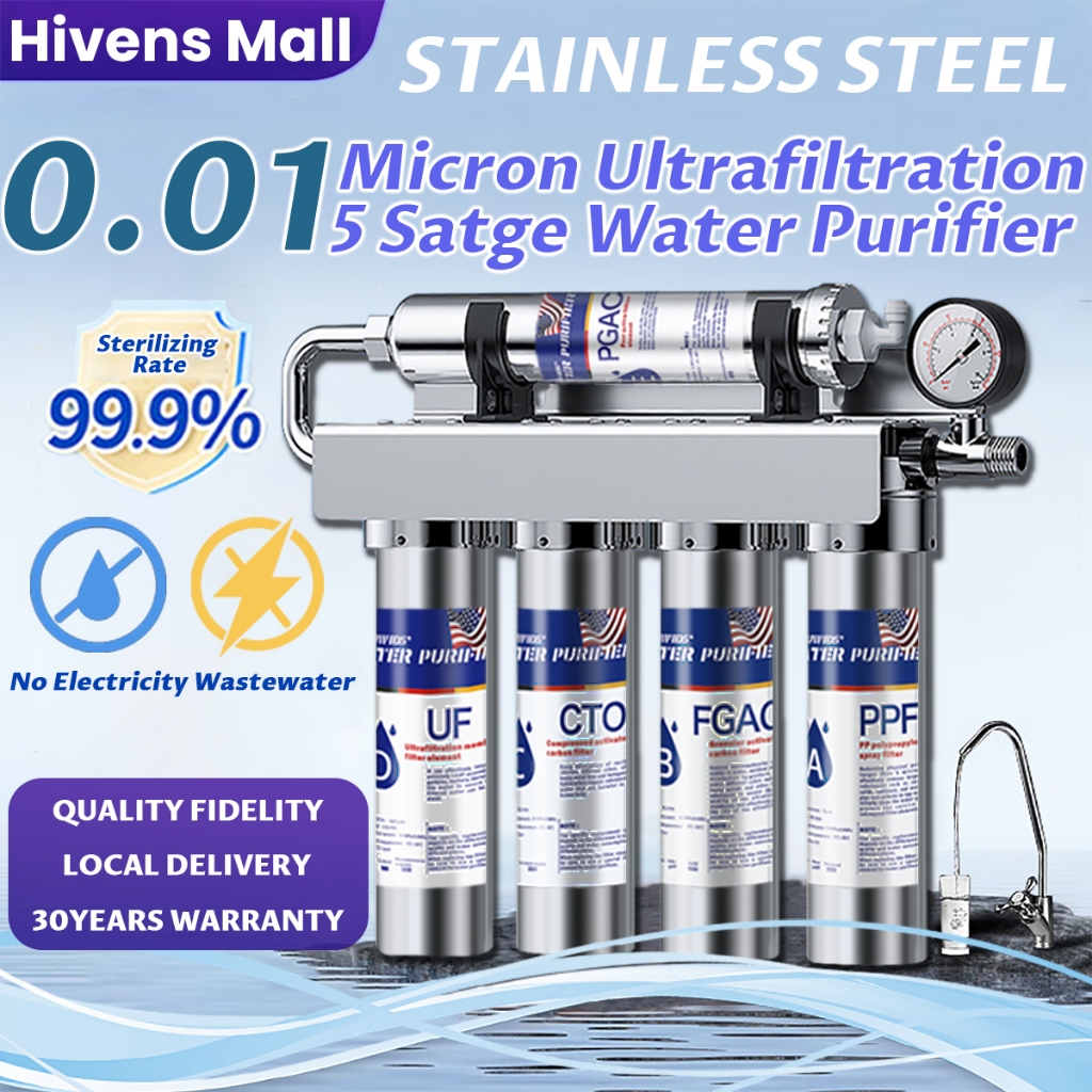 HIVENS Stainless Steel Filter Air Rumah Alkaline Water Filter Tap Water ...