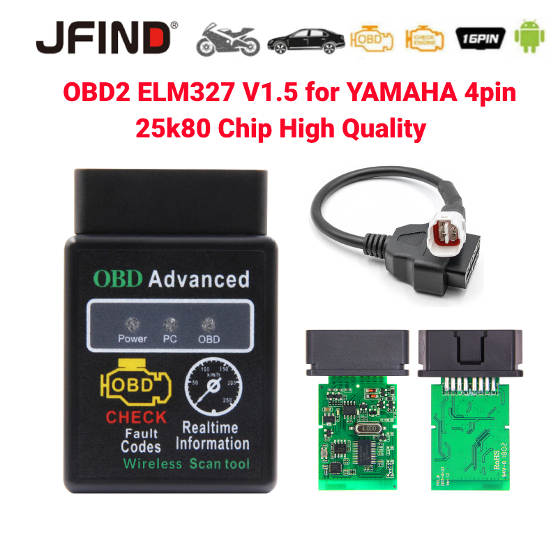 【Malaysia Spot Sale】ELM327 Bluetooth for Android Torque Yamaha 4PIN To ...