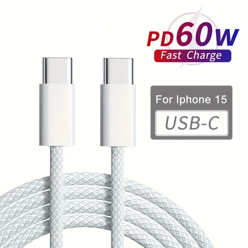 60w USB C to C Type Cable USB PD 3.0 Fast Charge Charging Cable For ...