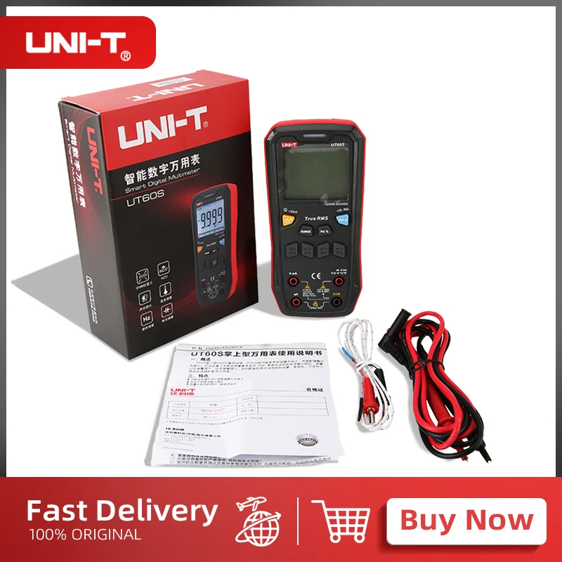 UNI-T Digital Multimeter UT60S UT60BT 1000V AC DC Voltmeter 10A AC DC Ammeter True RMS Frequency ...