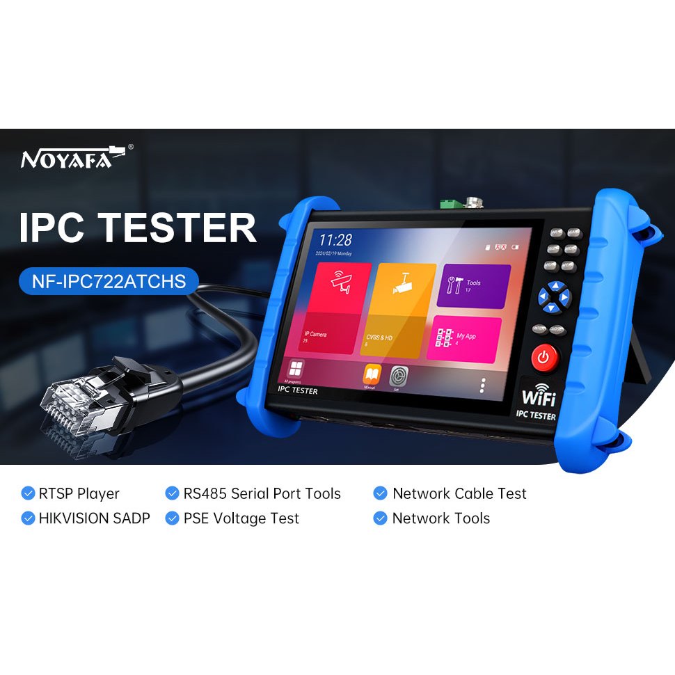 NOYAFA NF-IPC722 ATCHS IPC CCTV Tester 7 Inch 4K Multi 8MP AHD CVI TV ...