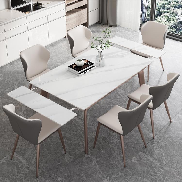 R6 Sintered R6 stone Set Extendable Dining Table Chairs 1m-2m Nordic ...