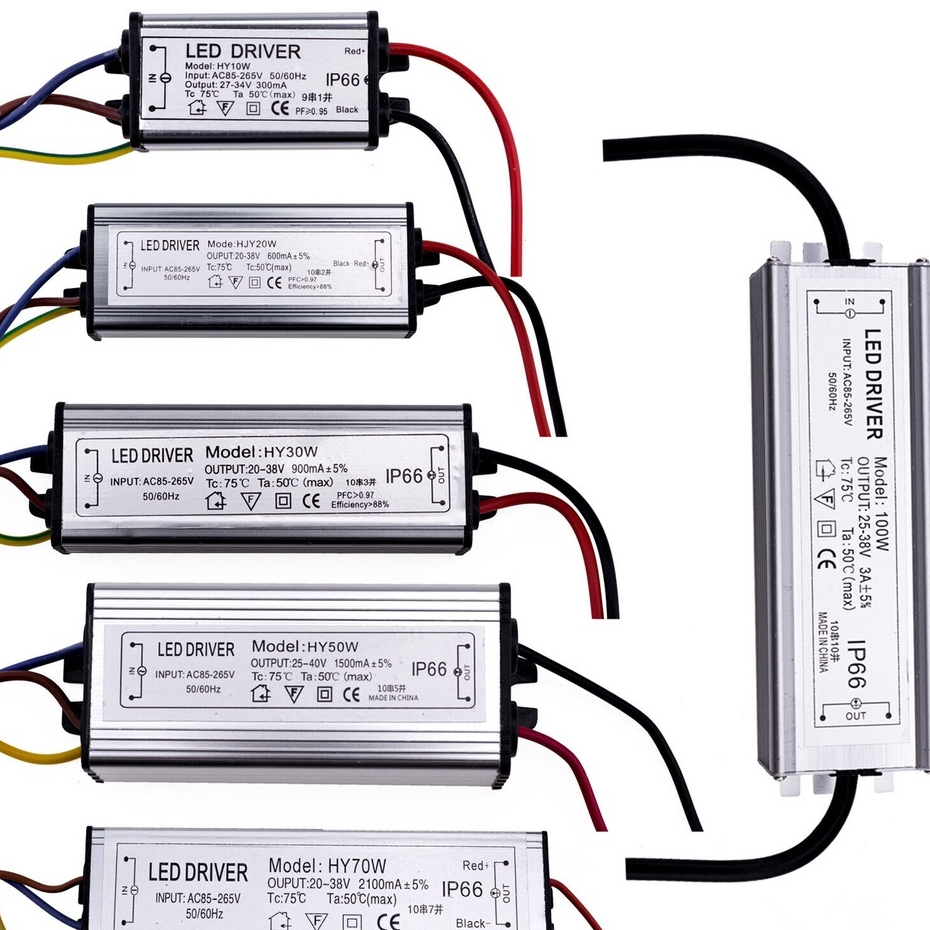 10W 20W 30W 50W 100W Waterproof High Power Supply LED Driver AC85-265V ...