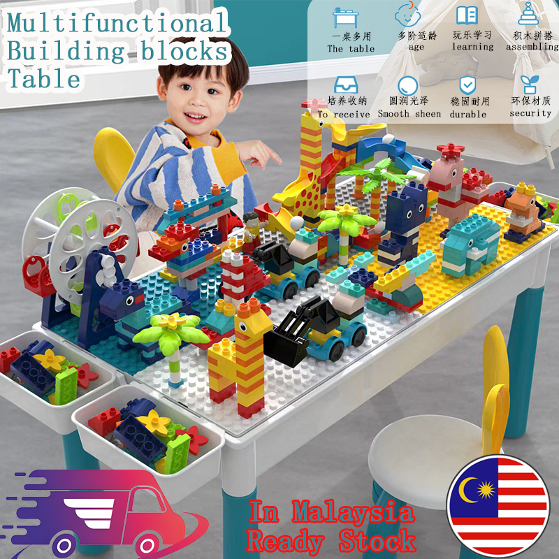 LAGER Multifunctional Building Block Table For Kids Meja Mainan Kanak ...