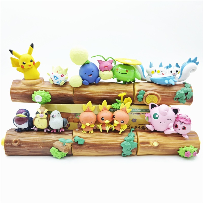 6Pcs/Set Anime Pokemon Figure Stump Pikachu Togepi Torchic Jigglypuff Q ...