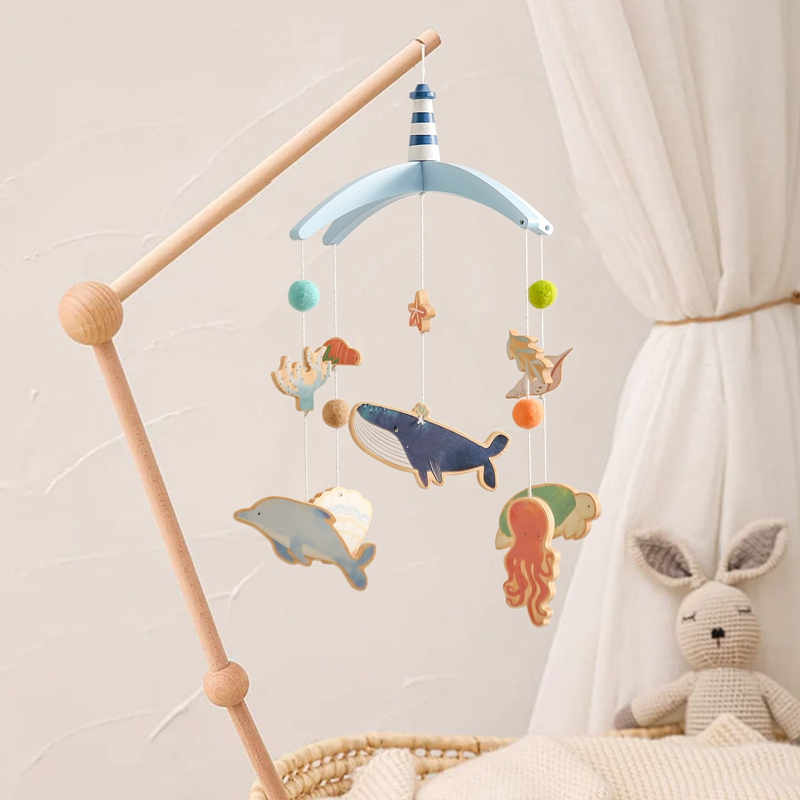 Baby Rattle Mobile Crib Toy Bed Hanging Newborn Wind Bell Encourage ...