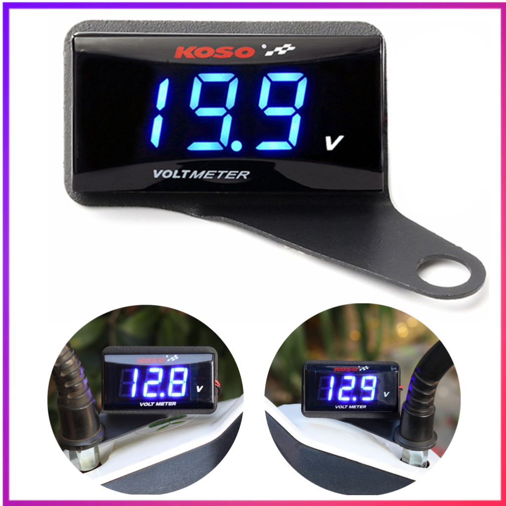 Motorcycle KOSO Voltage Meter 12V LED Digital Display Voltmeter Car ...