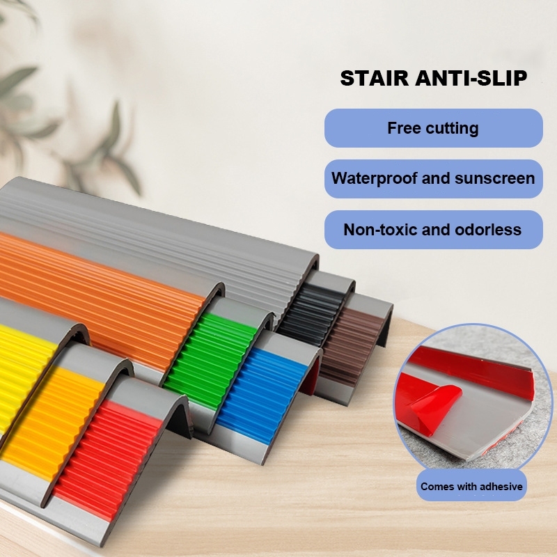 PVC Stair Anti Slip Strip L Shaped Self Adhesive Stair Step Anti Slip ...