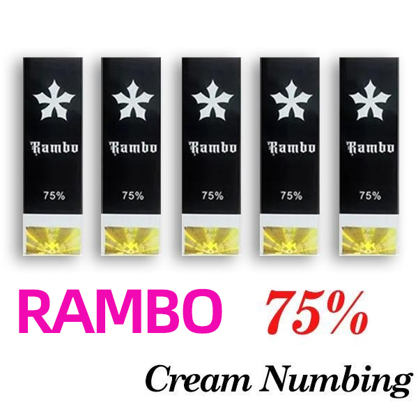 Rambo Tattoo 75% Skin Numbing Cream with Authentic Sticker Topical ...