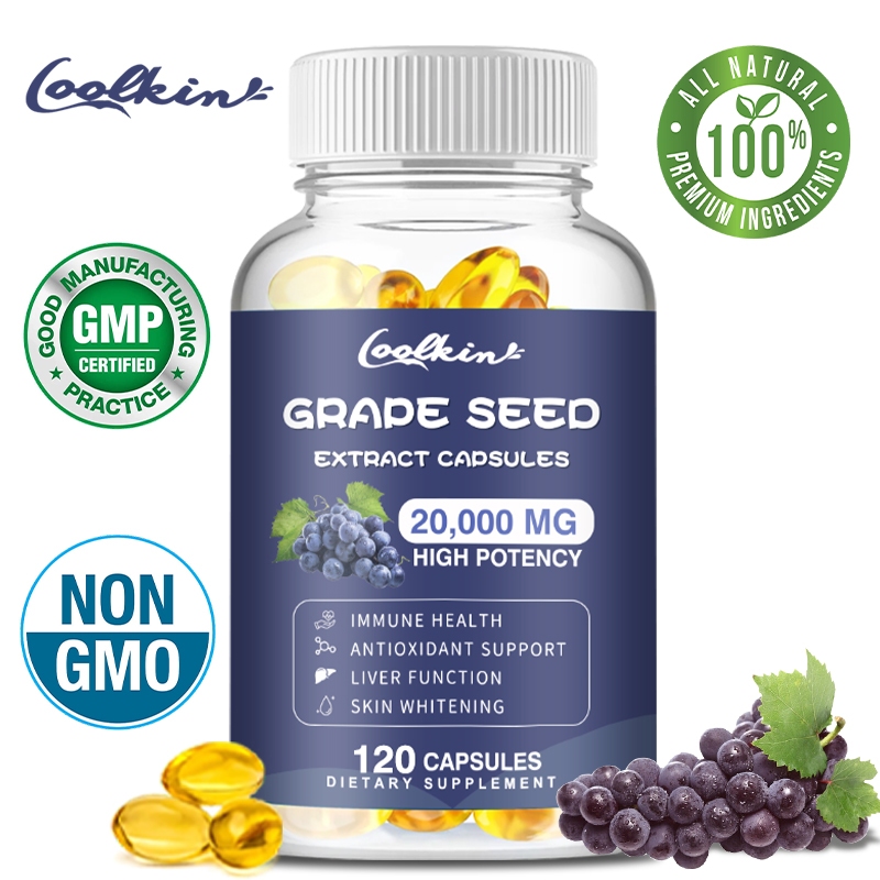Grape Seed Extract Capsules - 20,000 mg - Rich in Proanthocyanidins ...