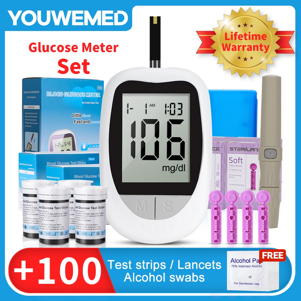 Blood Glucometer Set 100PCS Strips Original Blood Suger Monitor With ...
