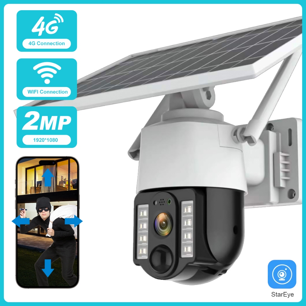 Solar-powered Smart Home Security Protection Camera 360 Waterproof IP66 ...