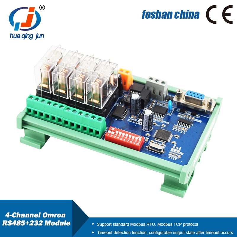 4 Channel Relay Module Modubus Rtu Rs485 232 Digital Input Output Control Board 16A 12V/24V PLC ...