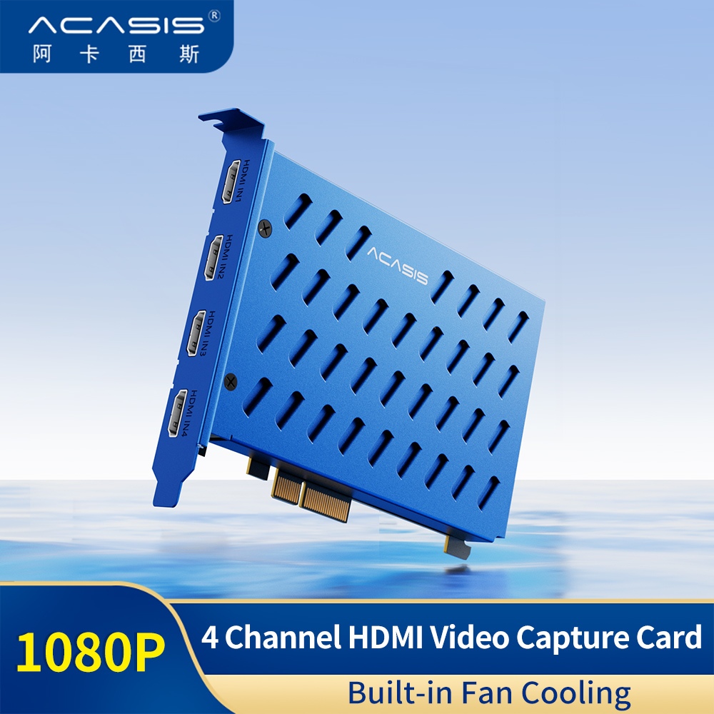 ACASIS 4 Channel HDMI Video Capture Card With Built-In Fan Cooling PCIE ...