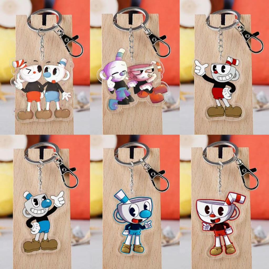 Teacup Head Adventure Game Cuphead Mug Man Transparent Pendant Acrylic ...