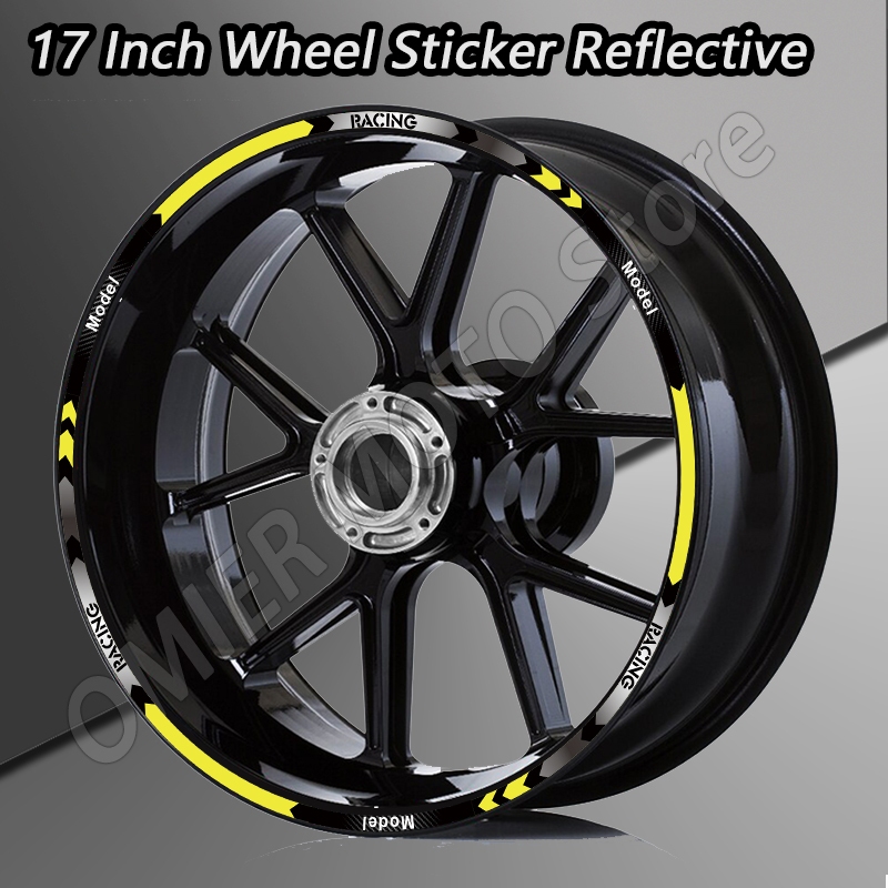 Reflective 17 Inch Racing Motorcycle Accessories Wheel Sticker Decals ...