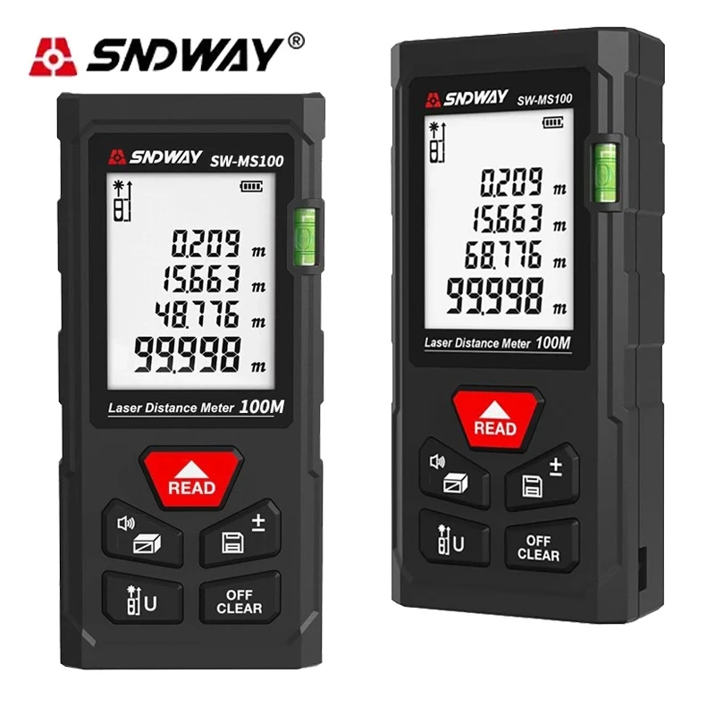 SNDWAY SW-MS100 100M Laser Distance Meter Digital Laser Meter SNDWAY ...
