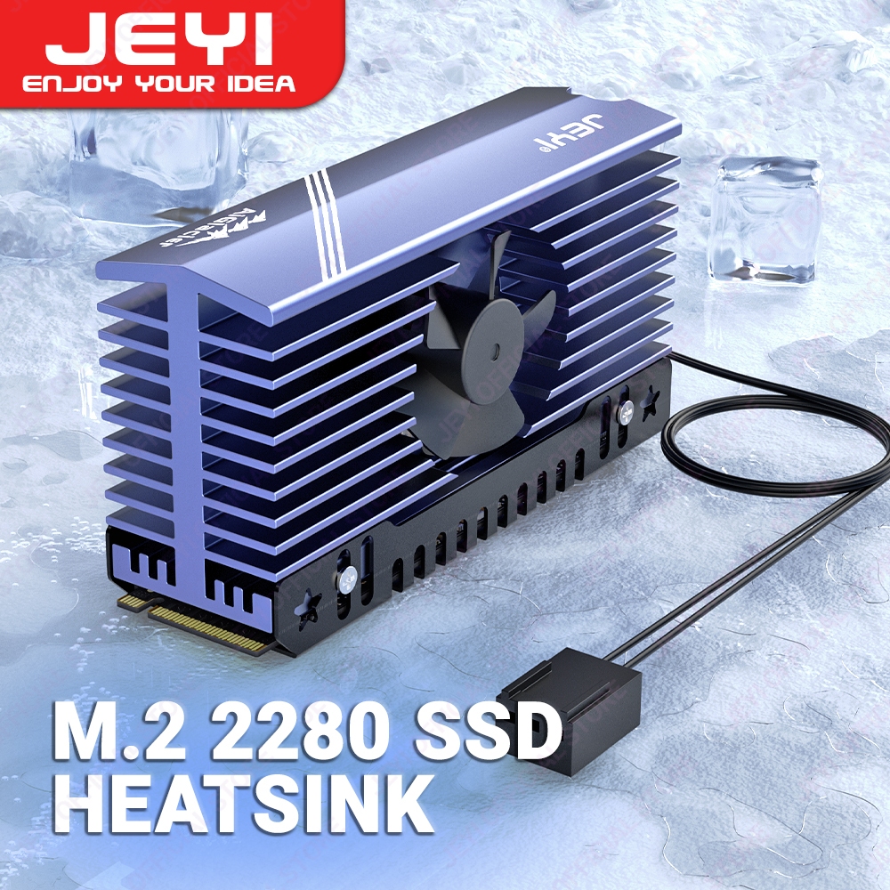 JEYI M.2 SSD Heatsink With silent fan 2280 NVME NGFF Radiator Magnesium ...
