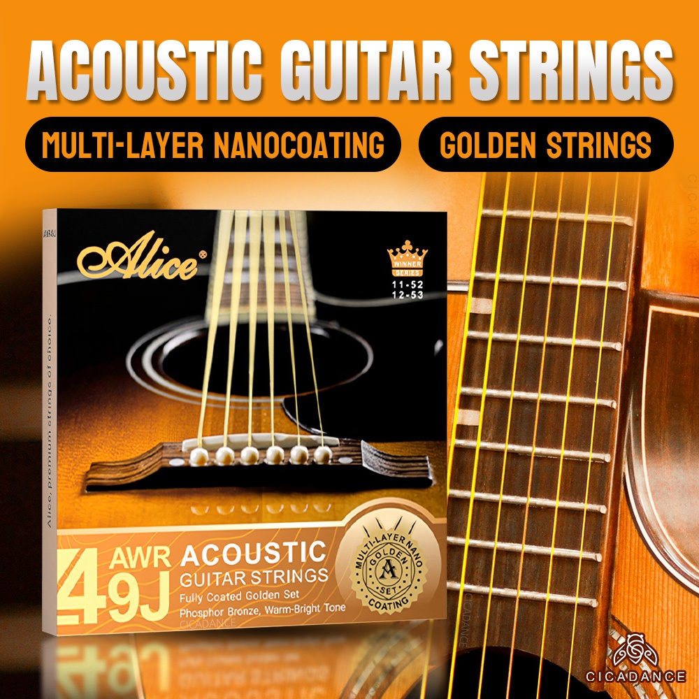 Alice Professional Acoustic Guitar Strings AWR49 Hexagonal Core ...