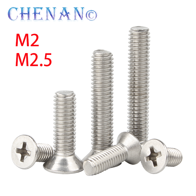M2 M2.5 Flat head Phillips 304 stainless steel screw countersunk screw ...
