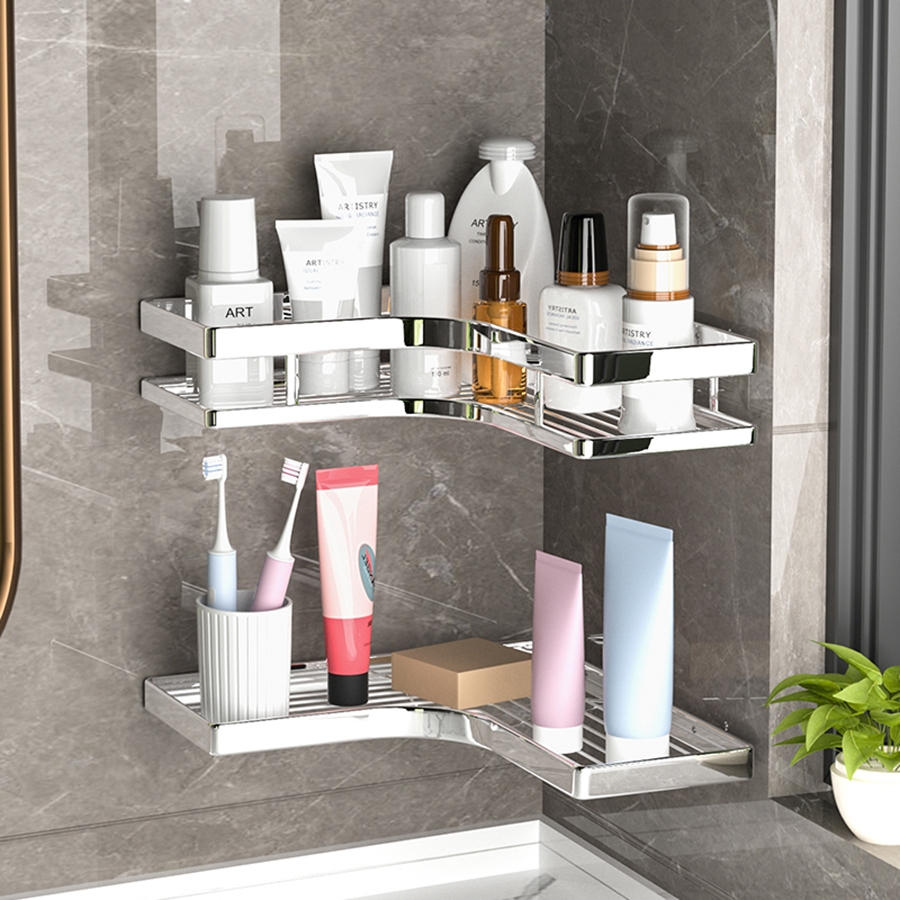 Real SS304 Bathroom Toilet Shelf Rack Stainless Steel Storage Corner ...