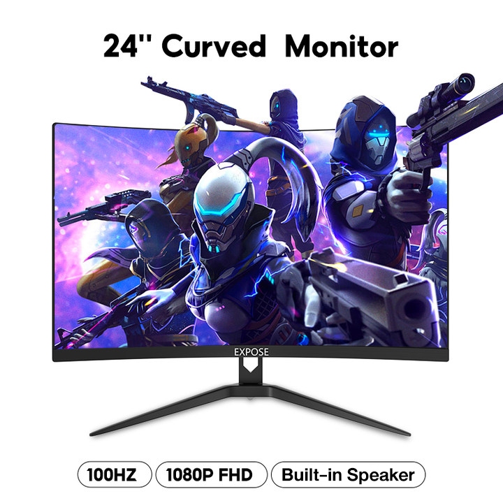 EXPOSE Monitor PC IPS 2K/4K Curved Gaming Monitor 24-27Inch built-in ...
