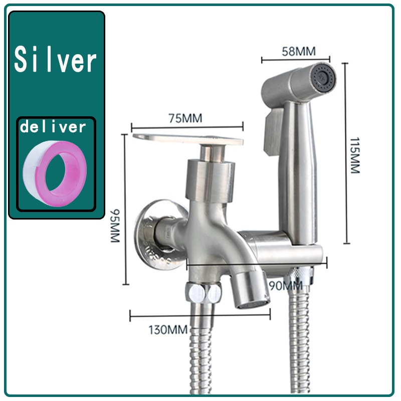 Bidet spray set Stainless steel hand bidet bathroom faucet toilet paip ...