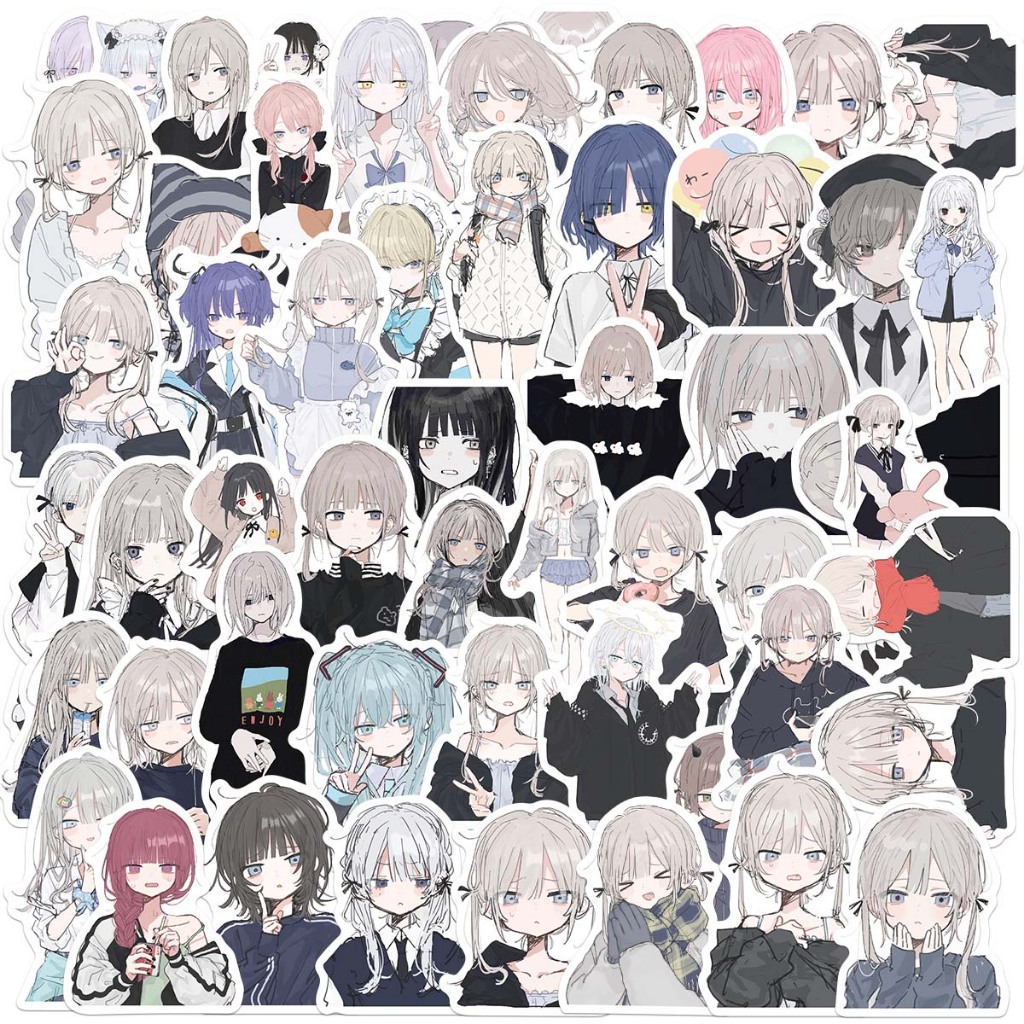 56 pcs Sick and delicate girl stickers Graffiti Cartoon Skateboard ...