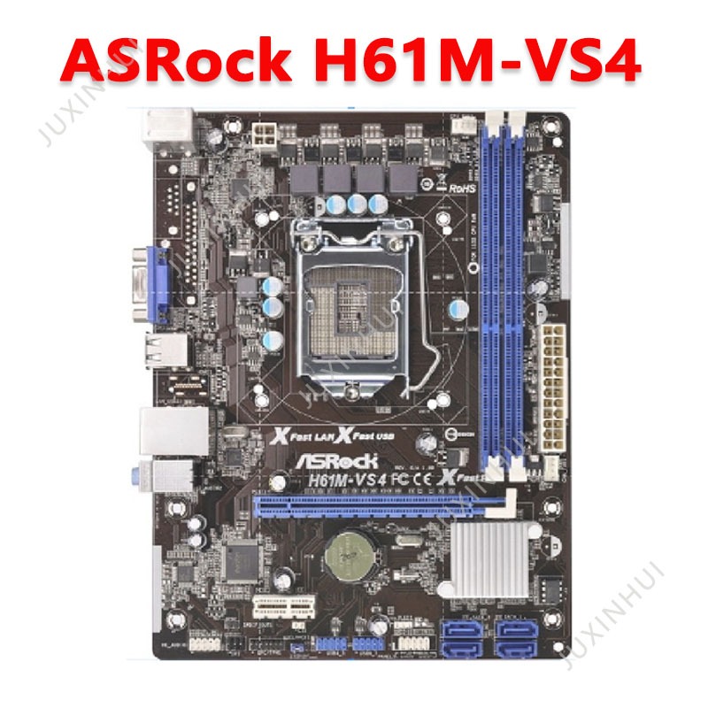 Used ASRock H61M-VS4 H61 H61M LGA 1155 DDR3 RAM 16G Integrated graphics Motherboard 100% texting ...